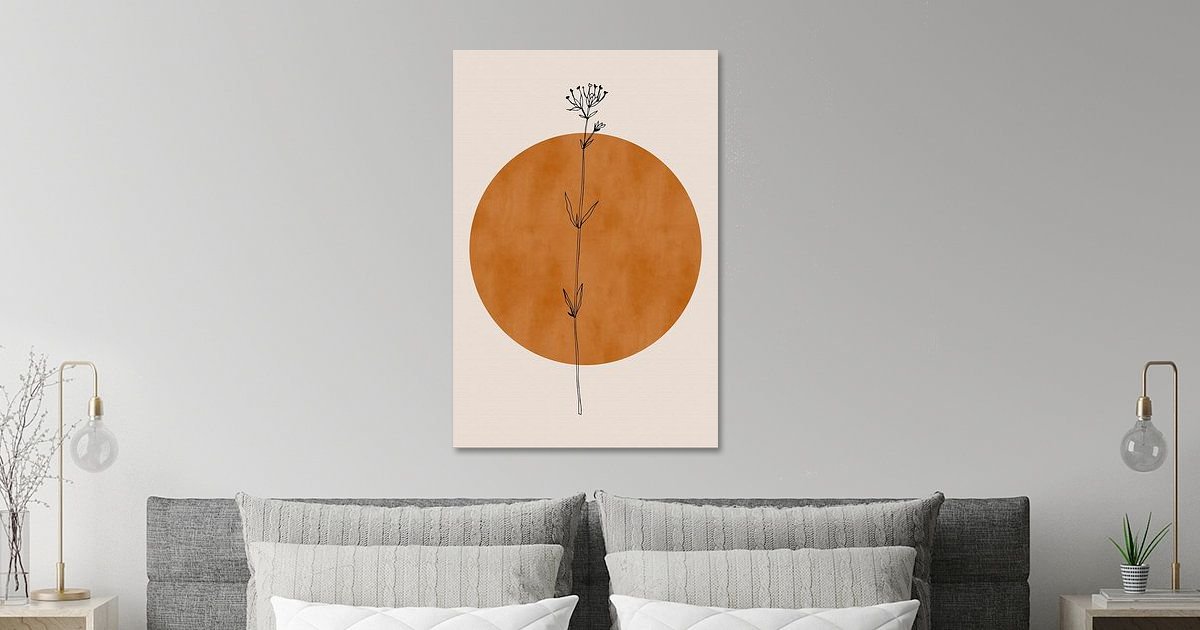 Japandi botanische bloem op terra no. 9 van Dina Dankers op canvas, behang en meer